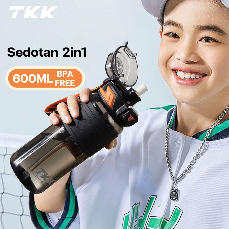 Jual TKK Botol Minum Sedotan 600ml Bpa Free Food Grade Tritan Sekolah Anti Pecah Bagi Sekolah ...