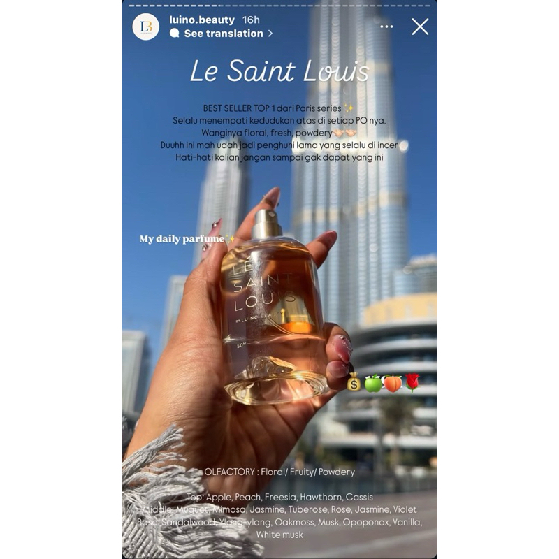Jual Le Saint Louis Perfume by LUINO (ORIGINAL) | Shopee Indonesia