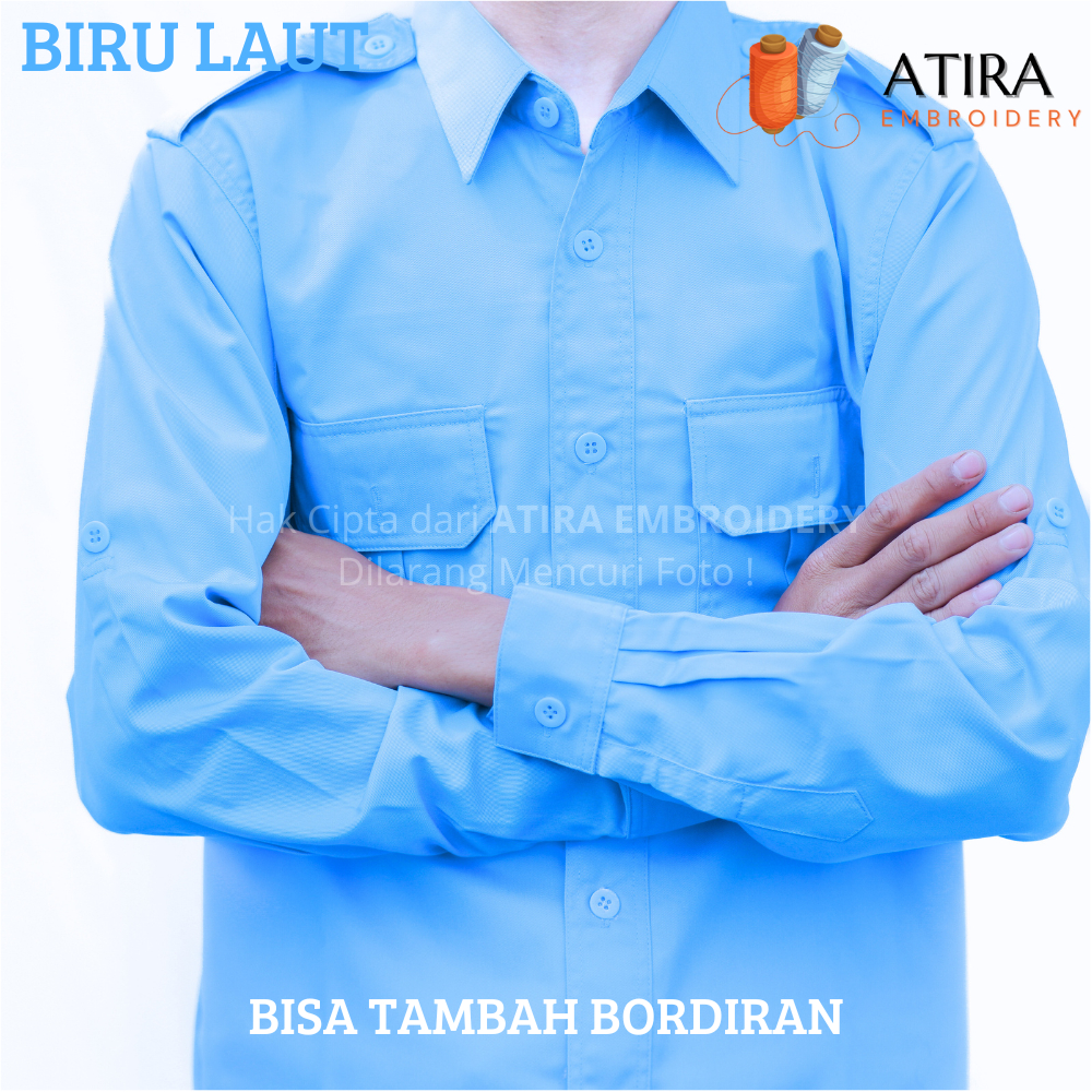 Jual KEMEJA PDH WARNA BIRU LAUT PANJANG - BASIC / LAPANGAN / PDL ...