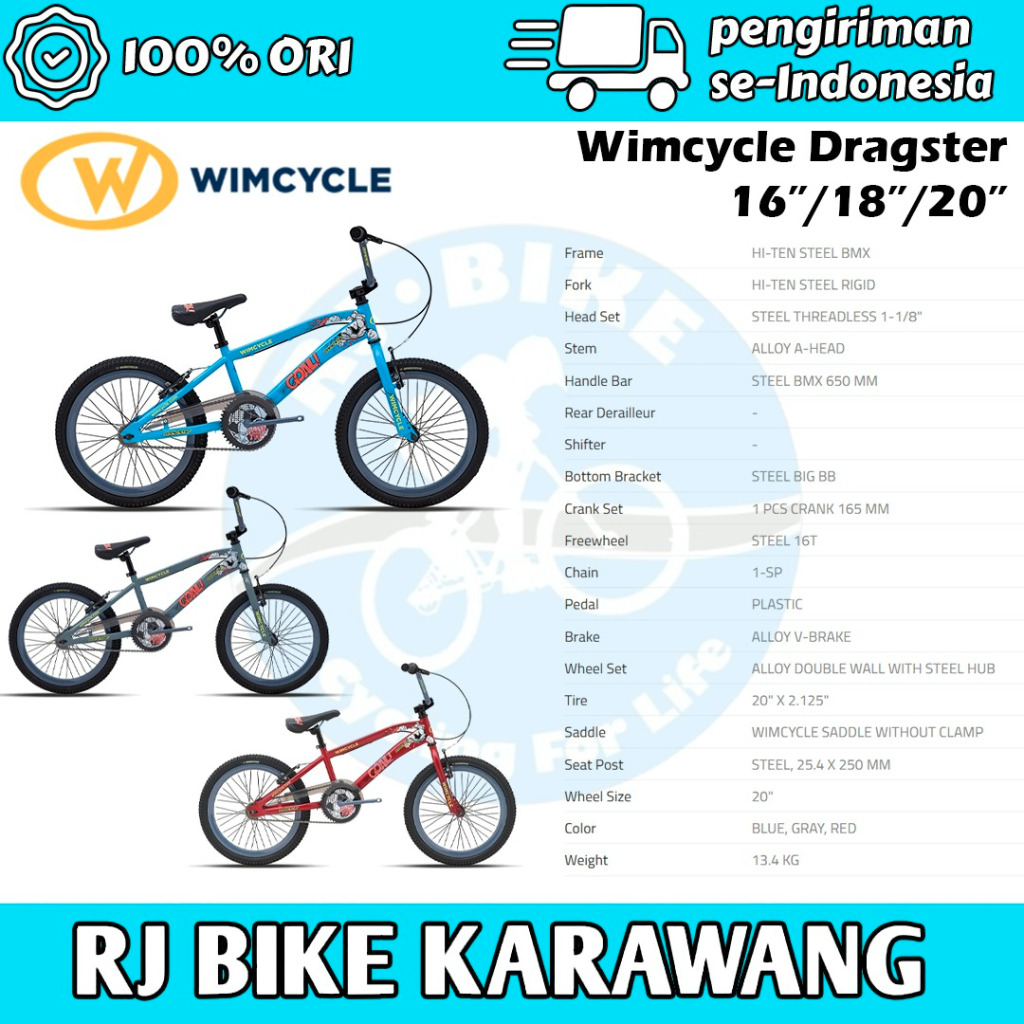 Jual Sepeda Anak Laki Laki 20 inch Wim Cycle type Dragster | Shopee ...