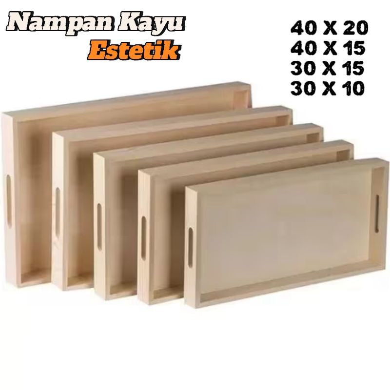 Jual Baki / Nampan Kayu / Tatakan gelas / Nampan estetik | Shopee Indonesia