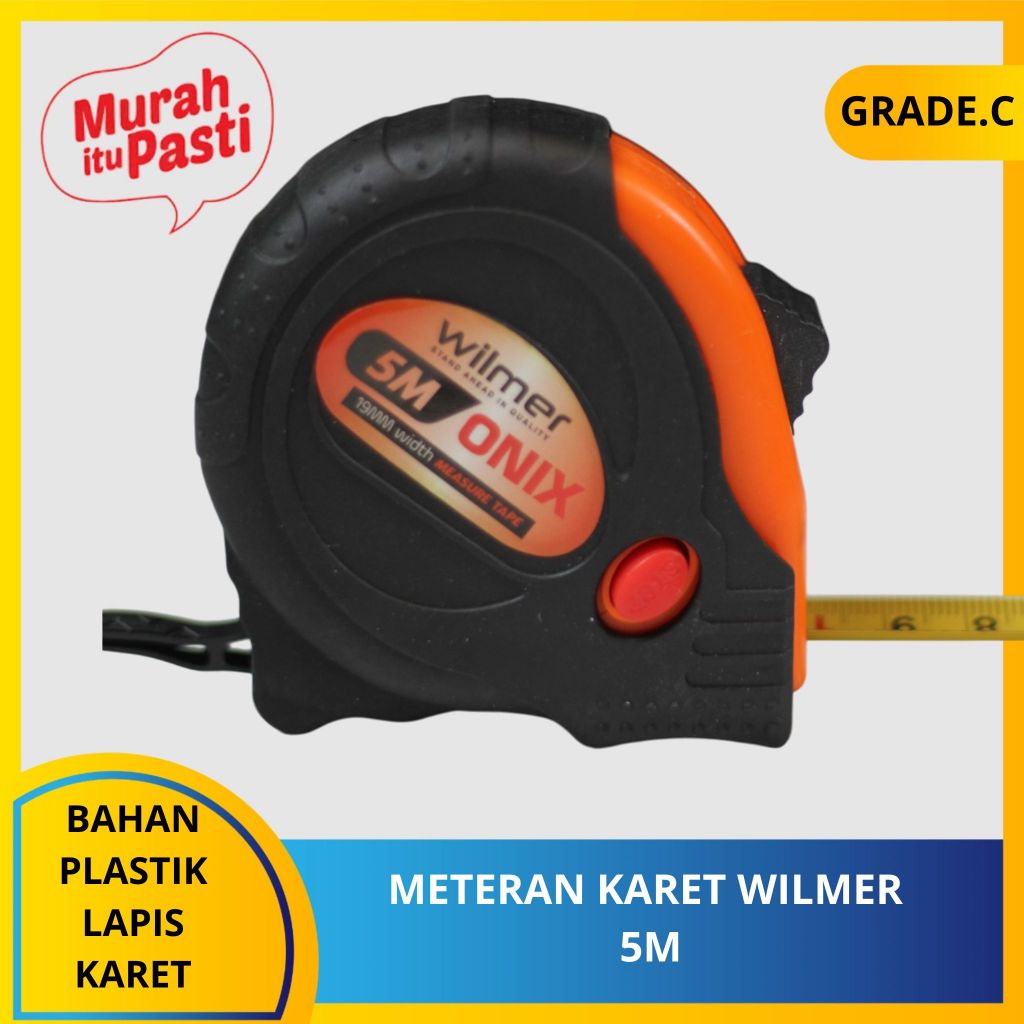 Jual METERAN KARET WILMER 5M - alat meteran tukang bangunan 5 meter. [C ...