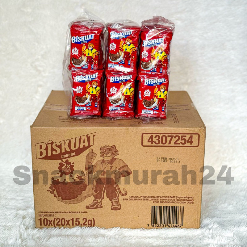 Jual Biskuat Biskuit Susu & Coklat 1 Dus / Karton isi 10 Pak x 20 ...