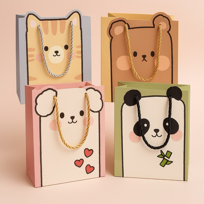Jual Scoop Kantong Kertas / Paper Bag Panda & Friends 23x18x10cm ...