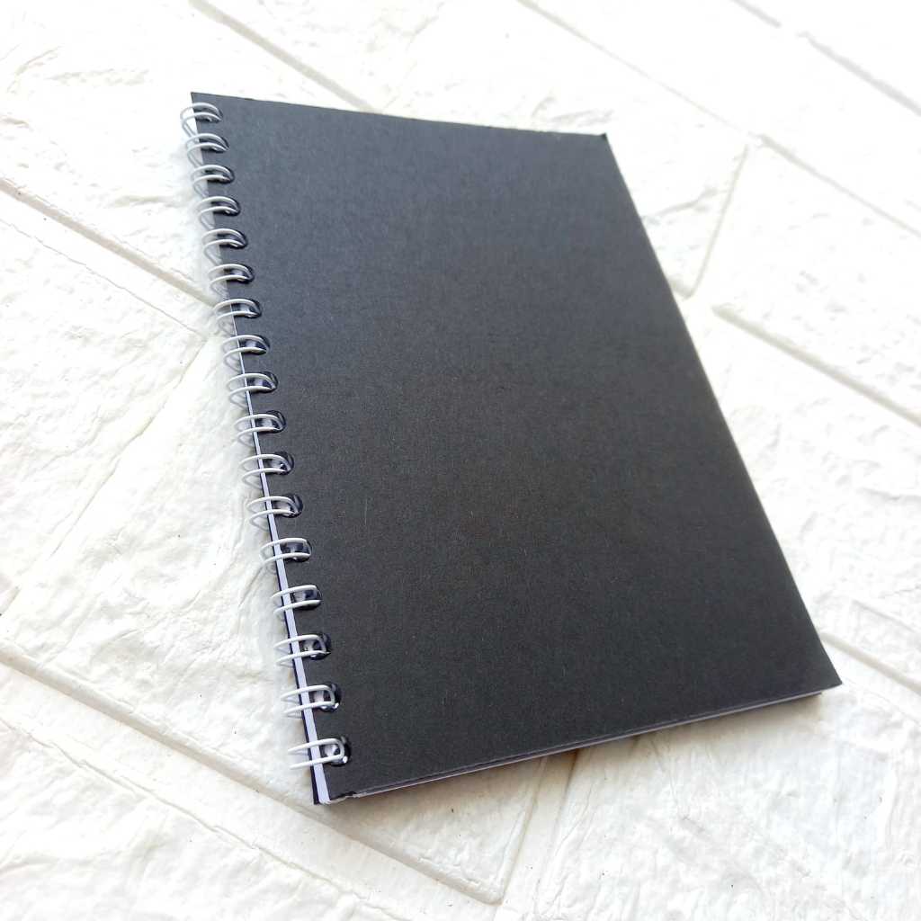 Jual Notebook Spiral Polos Note Book Cover Hitam Buku Catatan Aesthetic ...
