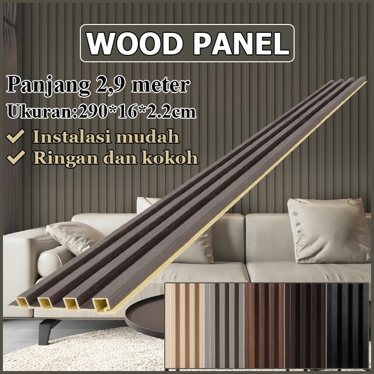 Jual Wood WPC Wall Panel 290cm*16cm Panel Dinding Plastik Kayu Yang Tahan Air Dan Anti Rayap ...