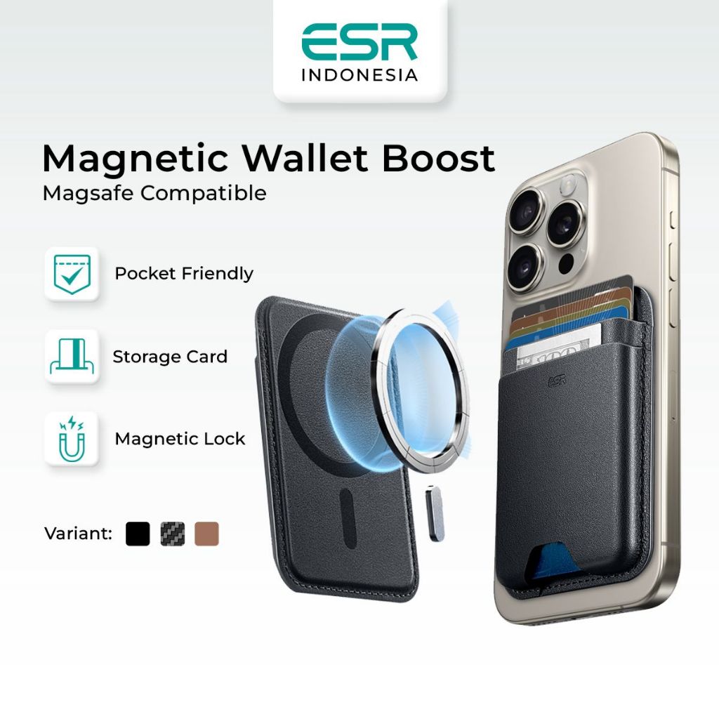 Jual ESR Magnetic Wallet Boost HaloLock Magsafe Smart Wallet Card ...