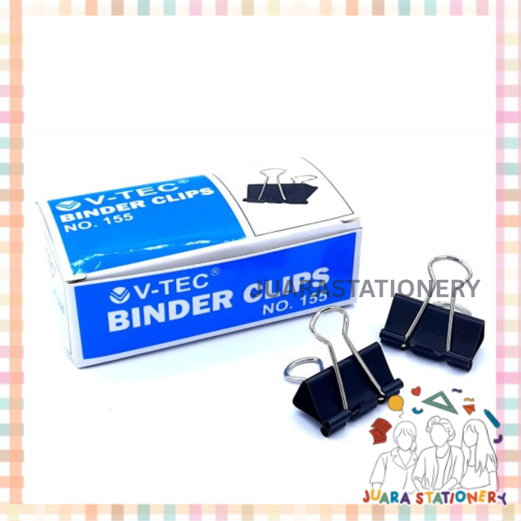 Jual (245) JUARASTATIONERY Binder Clip No.155 V-TEC (BOX) - Penjepit ...