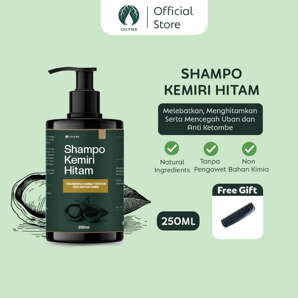 Jual Oilyns Shampo Kemiri Hitam 250ml - Anti Rontok Uban Penumbuh ...