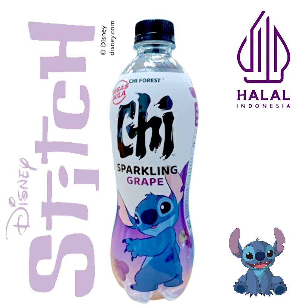 Jual Chi Forest Sparkling Water Bebas Gula Grape Delight 480 ml Disney Stitch Edition | Shopee ...