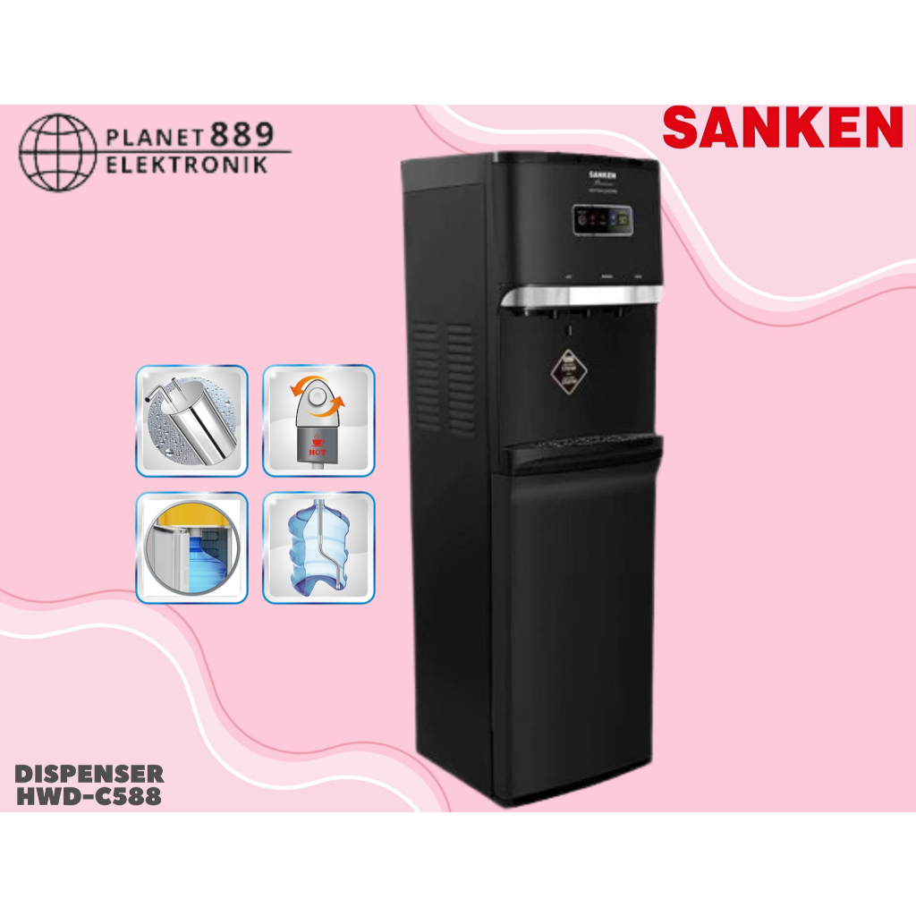 Jual Sanken HWD-C588 Dispenser Air Galon Bawah Stainless Steel Tank QYA ...