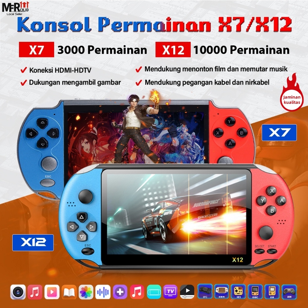 Jual 【COD】PSP X7 PRO/X12 Gameboy Pemutar Konsol Game Genggam 4.3 Inci 8G Bawaan 10,000 Game ...