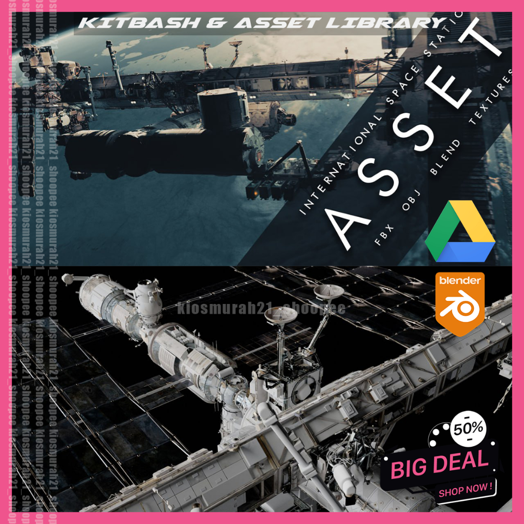 Jual International Space Station Kitbash 3D Model Asset Library ...