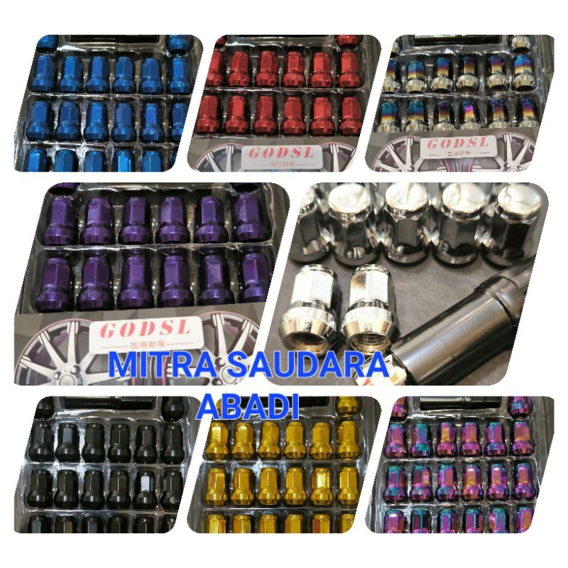 Jual Mur roda variasi 16,5mm segi 7 baut racing Heptagon untuk lubang ...