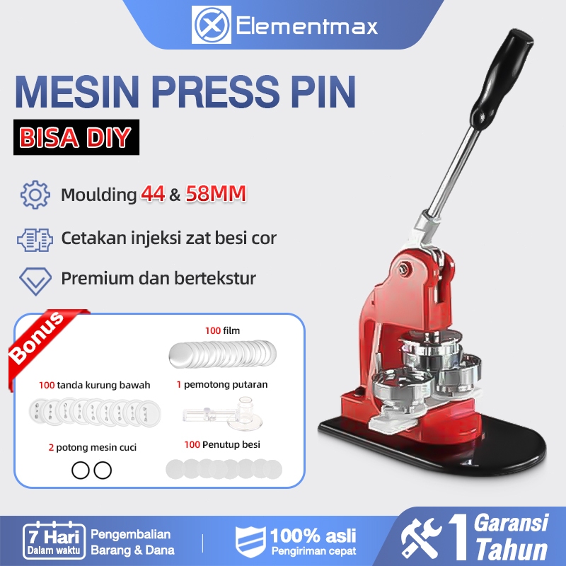 Jual Elementmax Mesin Press Pin Paket Usaha Red Talent Buttom Termasuk ...