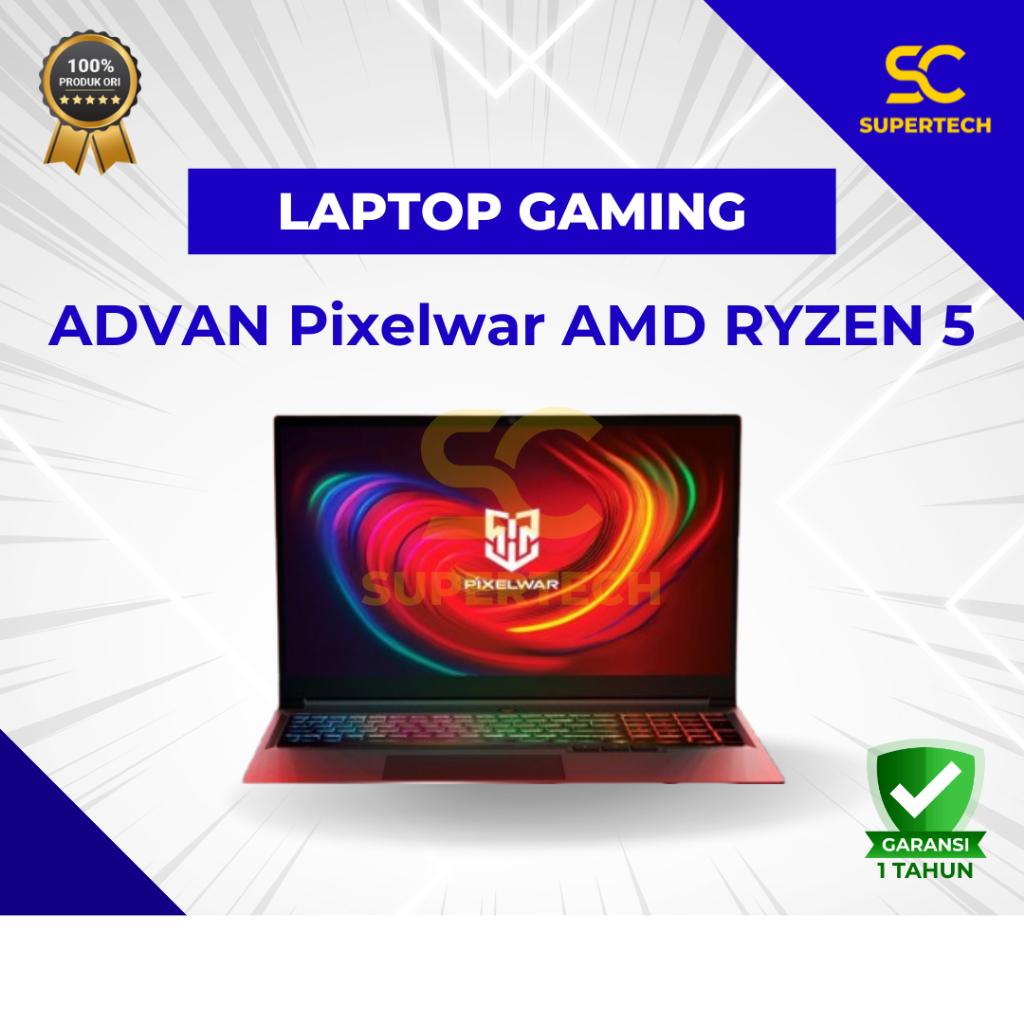 Jual ADVAN Laptop Gaming Pixelwar AMD RYZEN 5 6600H 16” 2.5K IPS 16GB ...