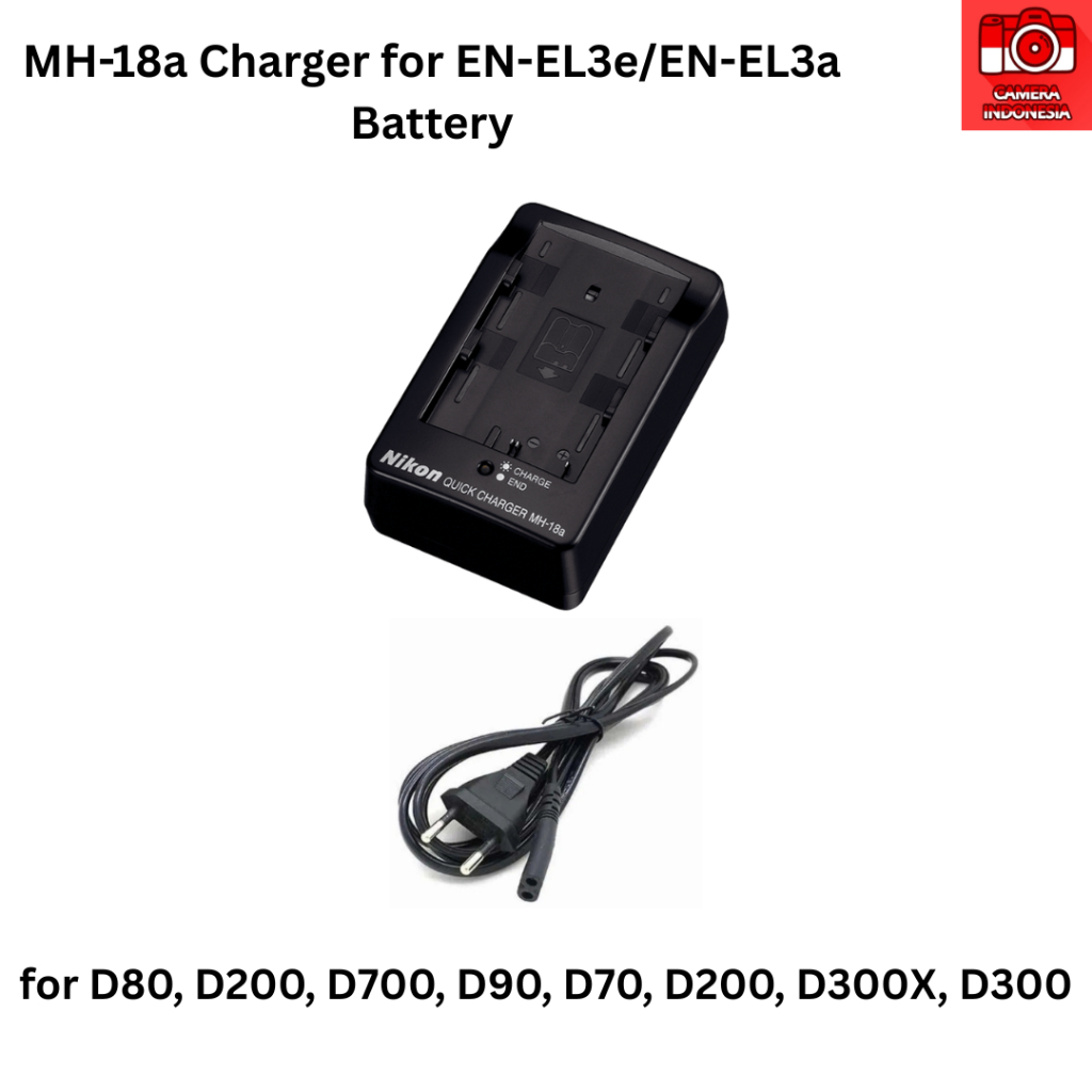 Jual Charger MH-18a MH-18 Baterai Kamera Nikon EN-EL3e EN-EL3a D80 D200 ...