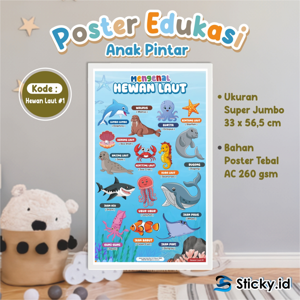 Jual POSTER BELAJAR EDUKASI ANAK BERAGAM VARIASI - POSTER GAMBAR ...