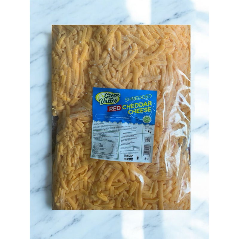 Jual Shredded Yellow Cheese Mozzarella Green Valley 1kg | Shopee Indonesia