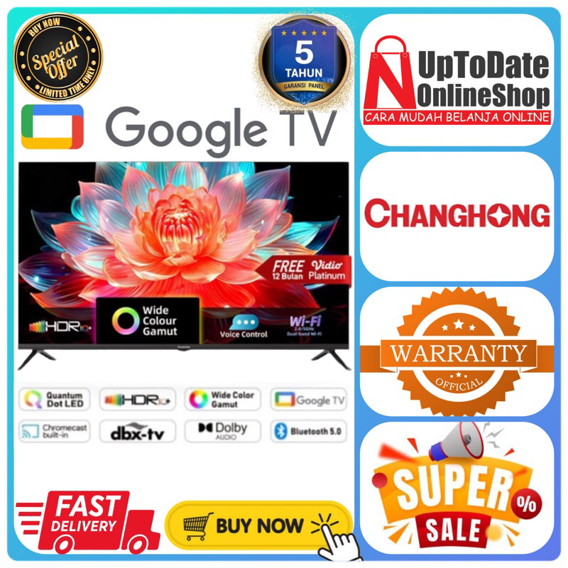 Jual CHANGHONG QLED TV 40 INCH FHD GOOGLE SMART TV DIGITAL TV (L40QCN1 ...