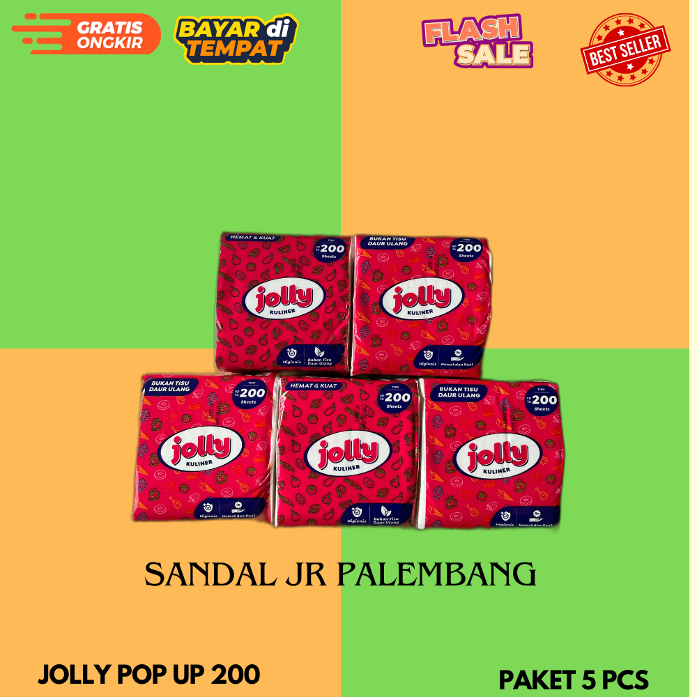 Jual (5 PACK) Tisu tissue Jolly Pop Up 200 Sheets | Shopee Indonesia