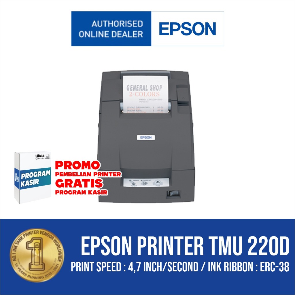 Jual Printer EPSON TMU-220 Manual Cutter Dot Matrik USB LAN Serial ...