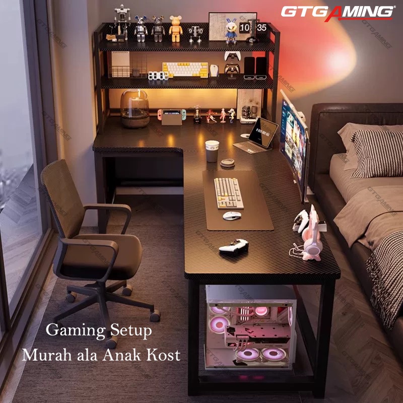 Jual GTGAMING Meja Gaming Karbon Serat Meja Gaming Meja Komputer ...