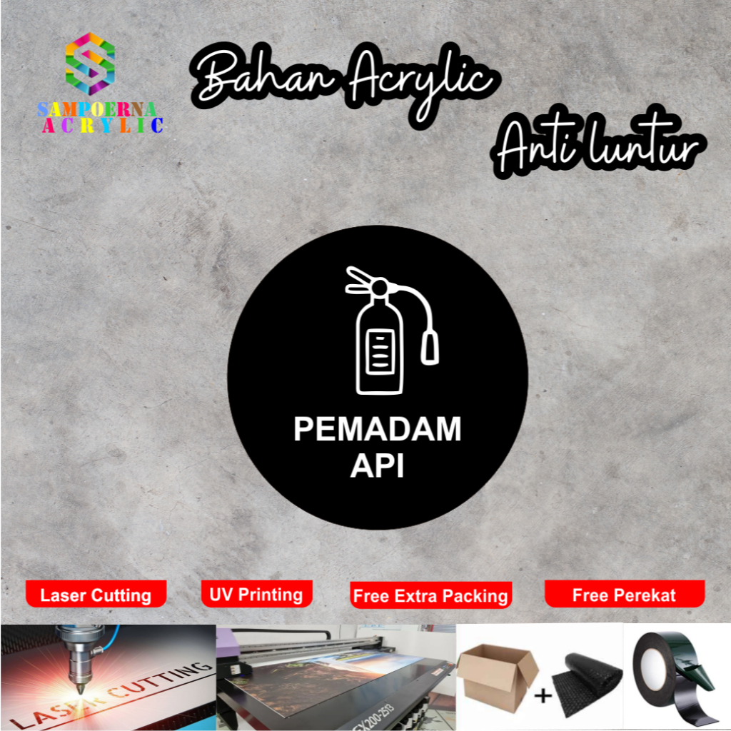 Jual Pemadam Api Signage Board Akrilik Tempel Dinding Papan Acrylic ...