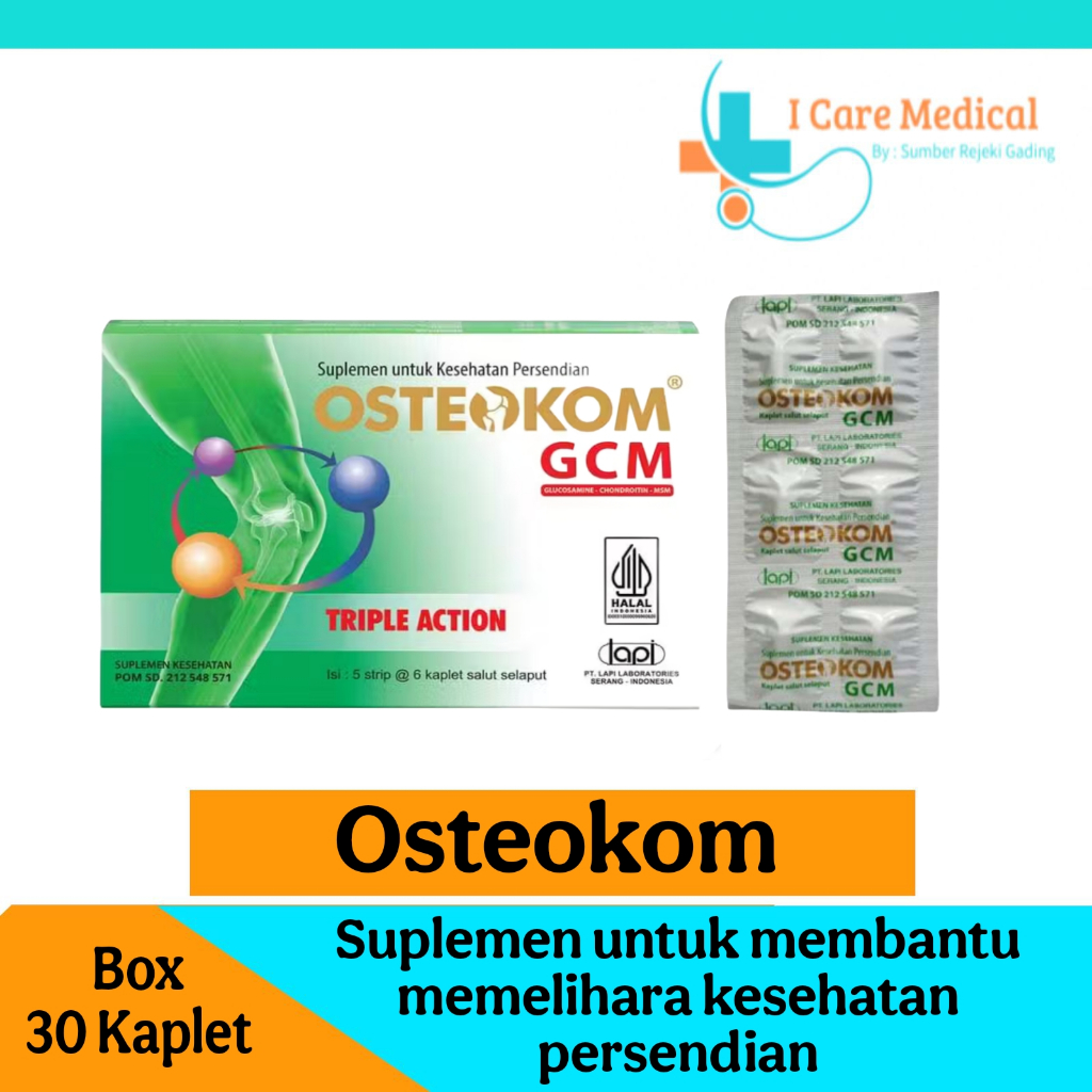 Jual Osteokom GCM Isi 30 Kaplet / Box - Suplemen untuk kesehatan ...