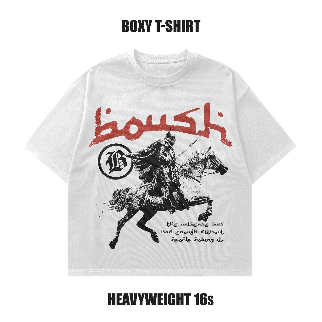 Jual BOUSH Horse Troop | Kaos boxy heavyweight cotton combed 16s | Boxy ...