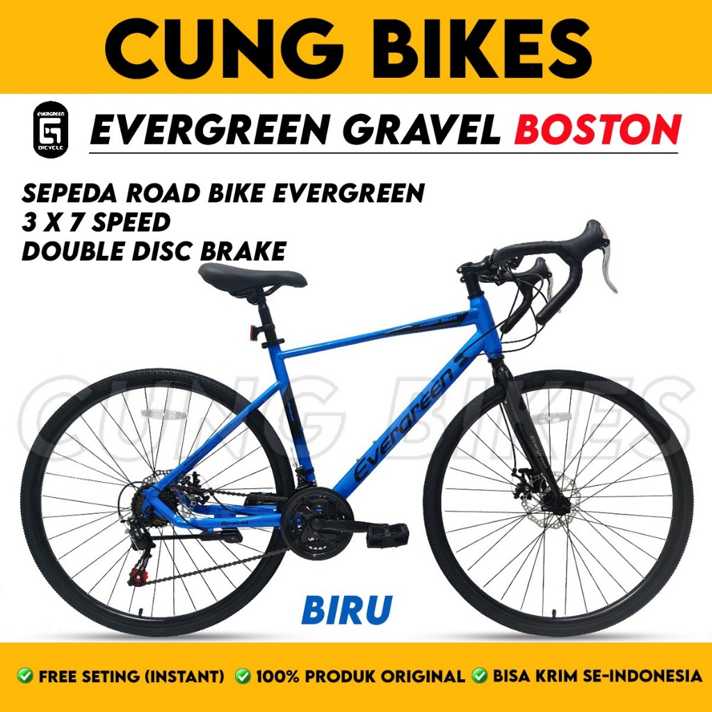 Jual Sepeda Roadbike EVERGREEN GRAFEL BOSTON 700C 3 x 7 Speed | Shopee ...