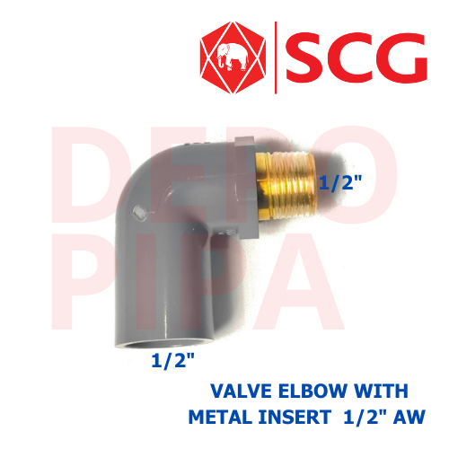 Jual SCG - VALVE ELBOW WITH METAH INSERT / KENI DRAT LUAR KUNINGAN PVC ...
