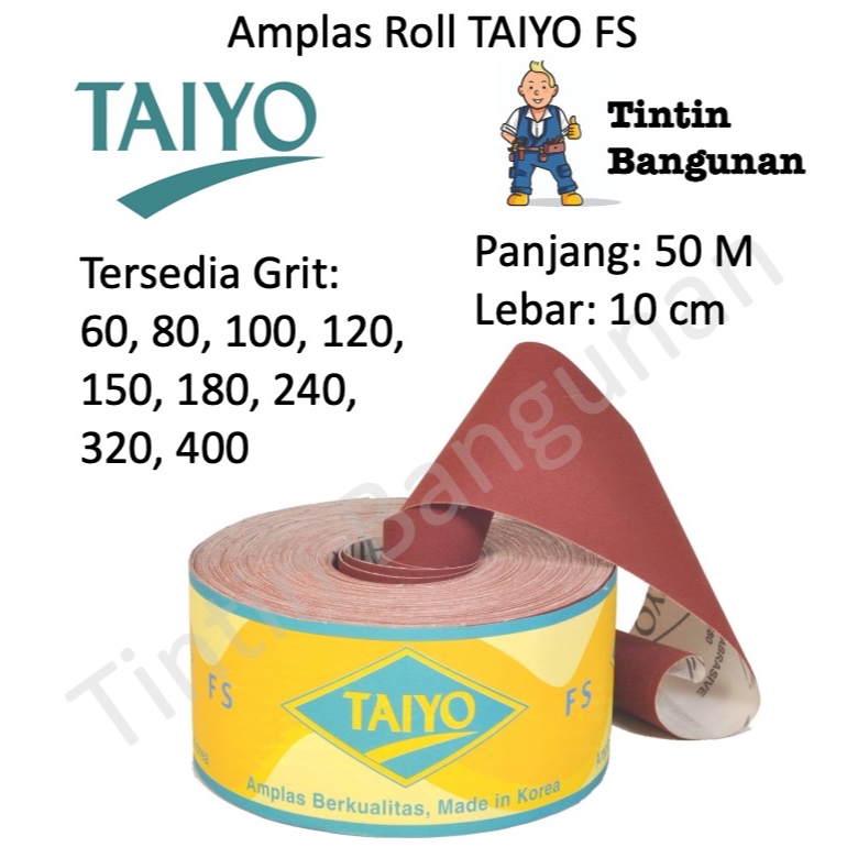Jual Amplas Rol TAIYO FS Ampelas 50 meter Grit Beraneka Hamplas Roll ...