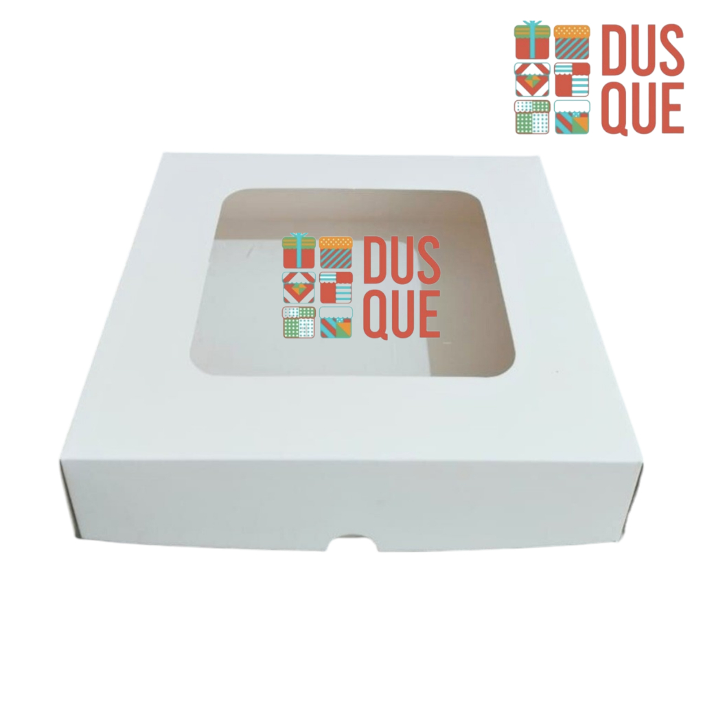 Jual Dus Kotak Kue Ivory Polos 20x20x5 cm Putih Polos Ivory Box ...