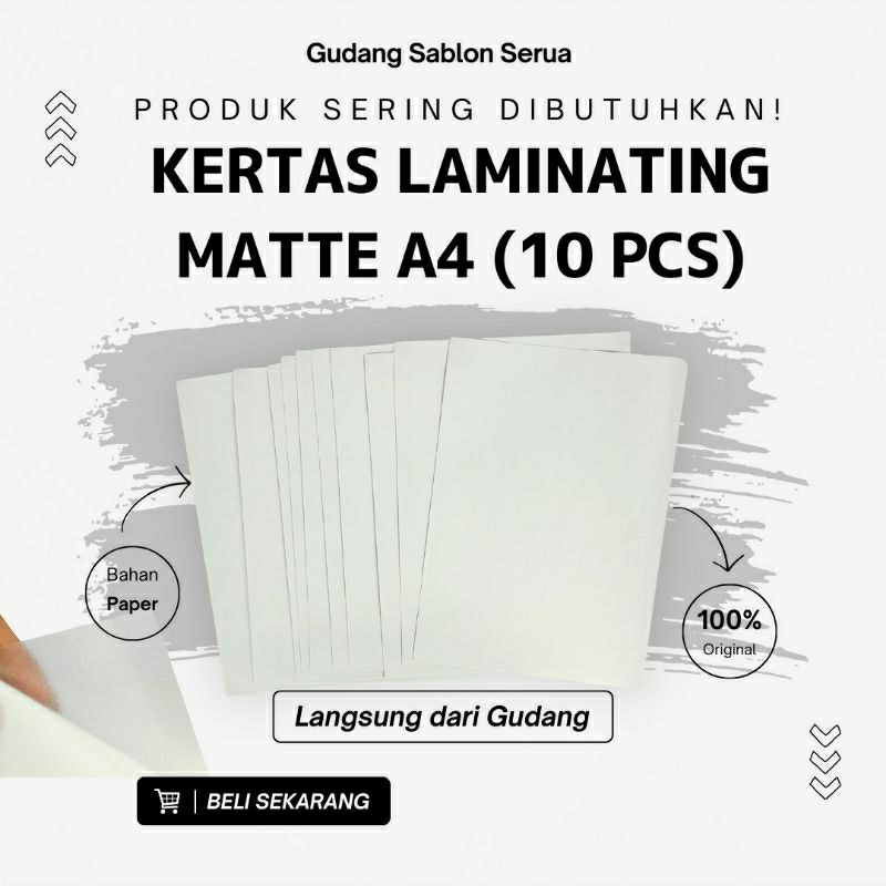 Jual Laminating Dove/ Matte Doff A4 Transparan/ KERTAS LAMINASI ...