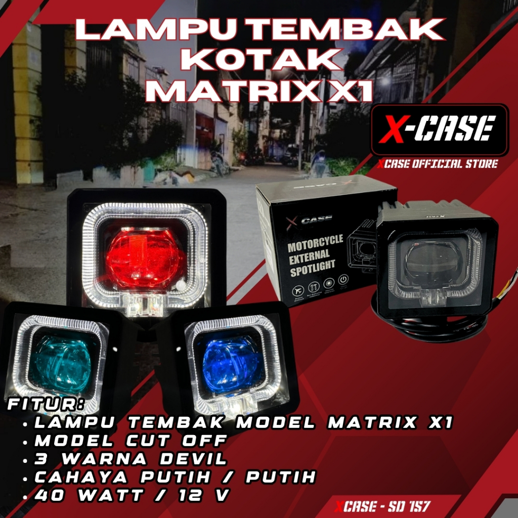 Jual X-Case Lampu Tembak Biled Matrix X1 Plus Devil Shroud Cahaya Putih ...
