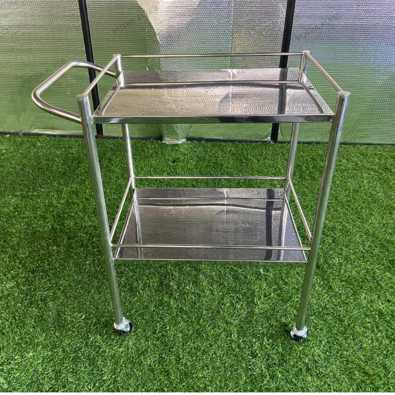 Jual Troli Instrumen 2 Susun Stainless - Meja Trolley Instrument 2 Rak ...