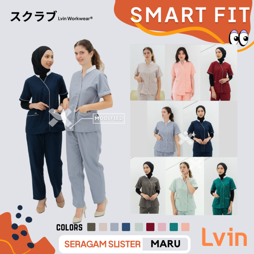 Jual Baju Suster Lengan Pendek Maru Series / Baju Seragam Suster Lengan ...