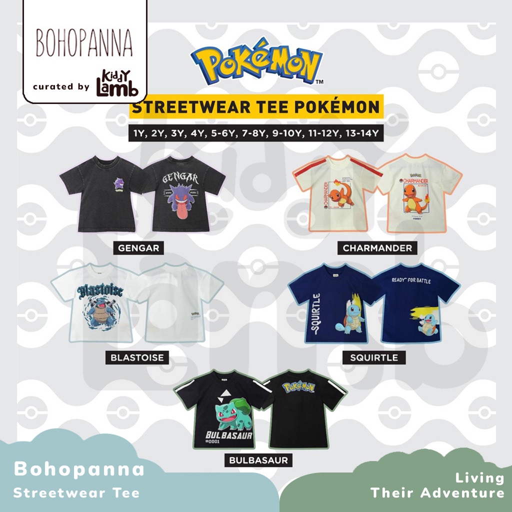 Jual Bohopanna Streetwear Tee Pokemon / Atasan Kaos Lengan Pendek Anak ...