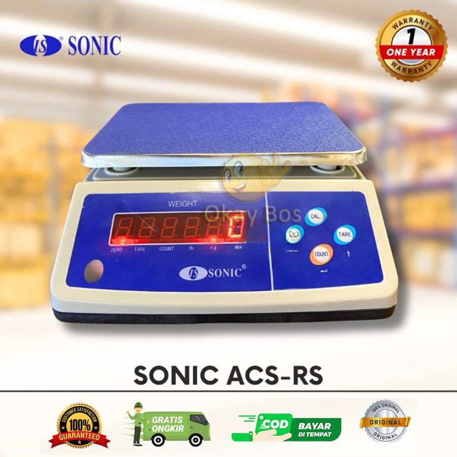 Jual SONIC ACS-RS Timbangan Digital 3kg, 6kg, 30 Kg Double Display ...