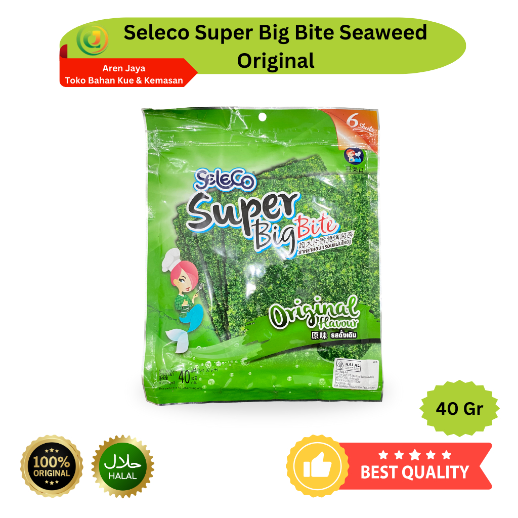 Jual Seleco Super Big Bite Nori Seaweed Rumput Laut Original 40 Gram ...