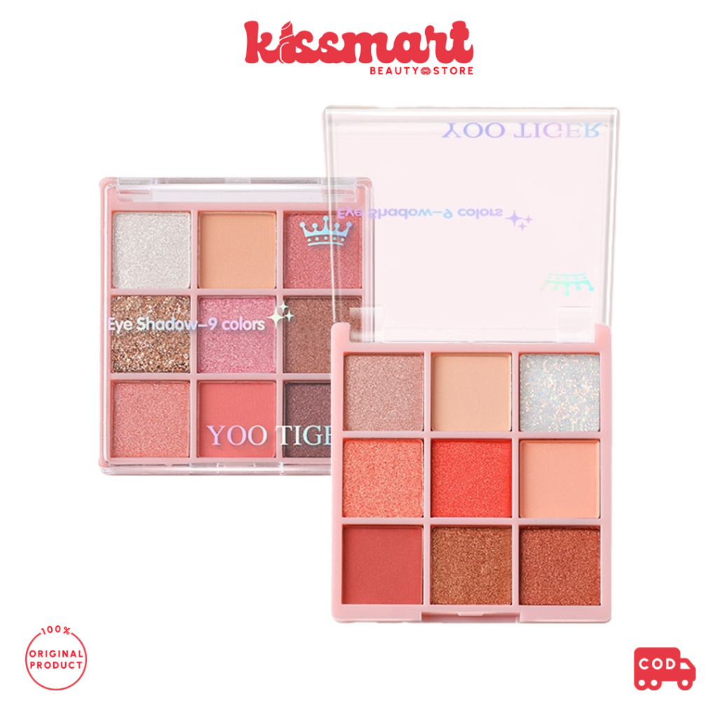 Jual [KM] YOO TIGER 3C 9 in 1 Eyeshadow Colors Highlighter Pallete ...