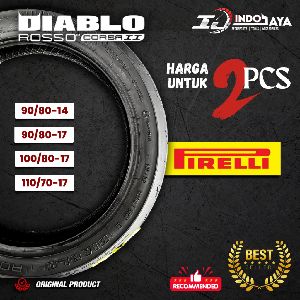 Jual [SEPASANG MURAH] BAN PIRELLI DIABLO ROSSO CORSA 2 ( 90/80-14 - 90/80-17 - 100/80-17 ) SOFT ...