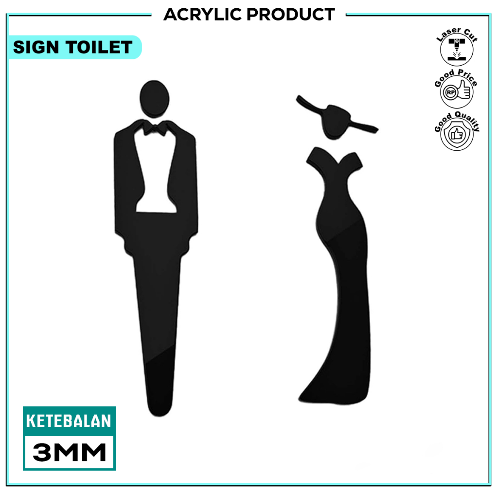 Jual Acrylic Sign Board Restroom Penanda Kamar Mandi Akrilik Sign ...