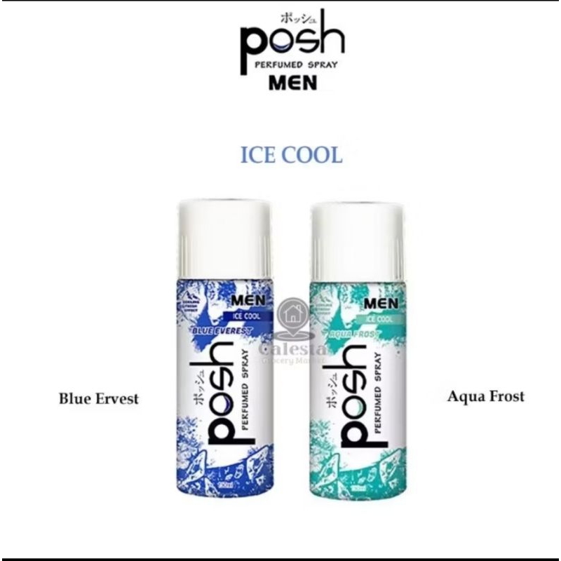 Jual POSH MEN ICE COOL PERFUMED SPRAY PARFUM 150 ML | Shopee Indonesia