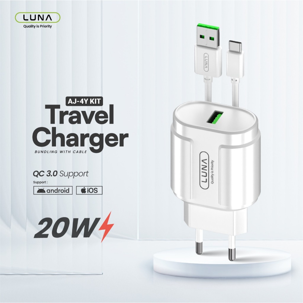 Jual Luna Charger 20W Quick Charge Super Fast Charging VOOC Support ...