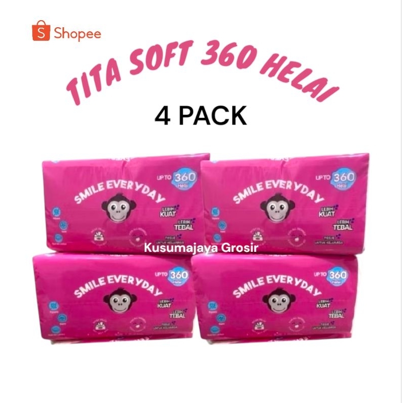 Jual Tisu tita soft paket 4 pack ( isi 4x360 lembar) | Shopee Indonesia
