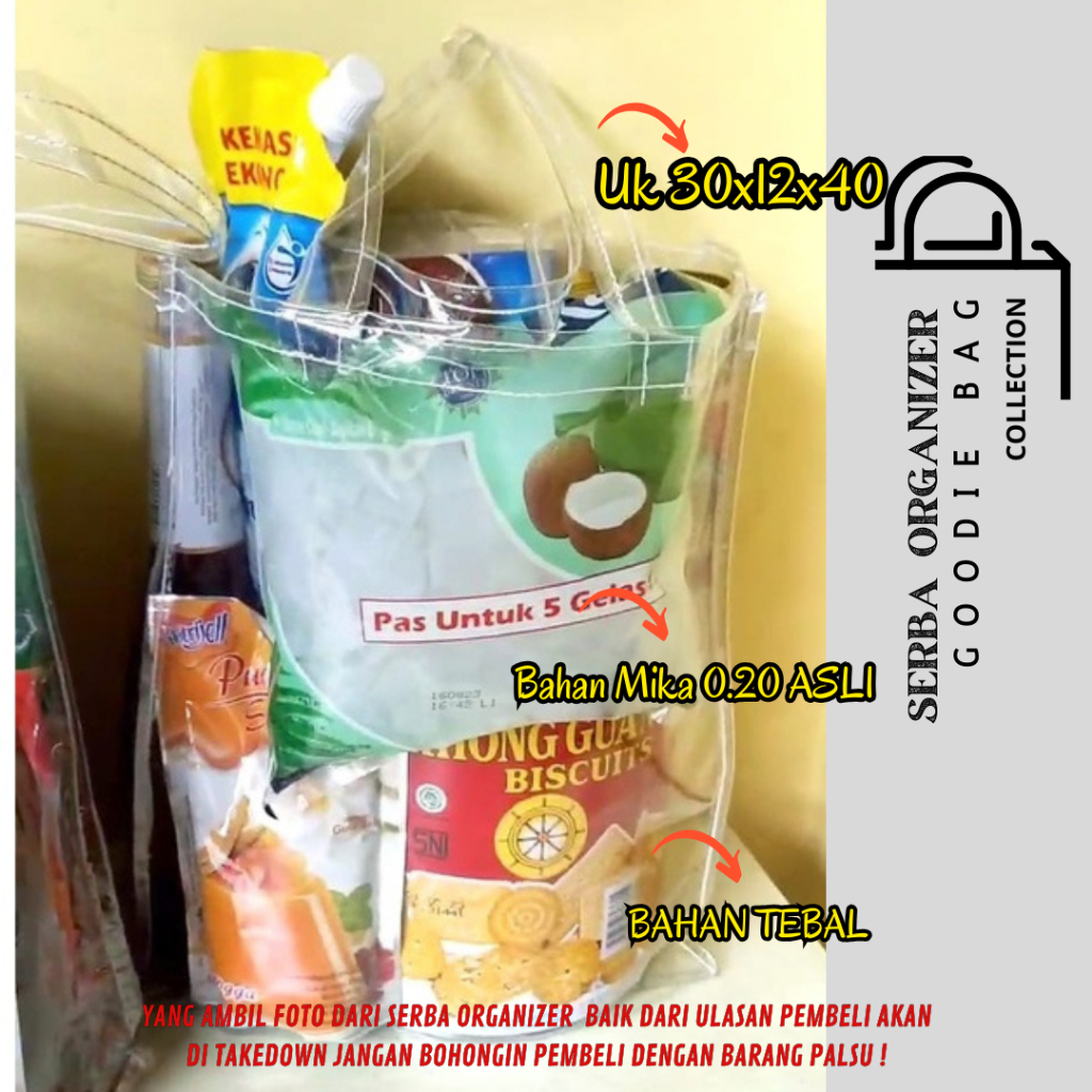 Jual TAS JUMBO TRANSPARAN , tas Belanja BESAR,Tas SEMBAKO XXL,GOODY BAG ...
