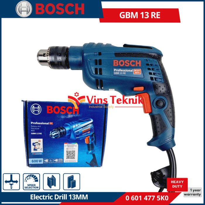 Jual mesin bor tangan 13mm drill driver GBM13RE Bosch drill GBM 13 RE ...