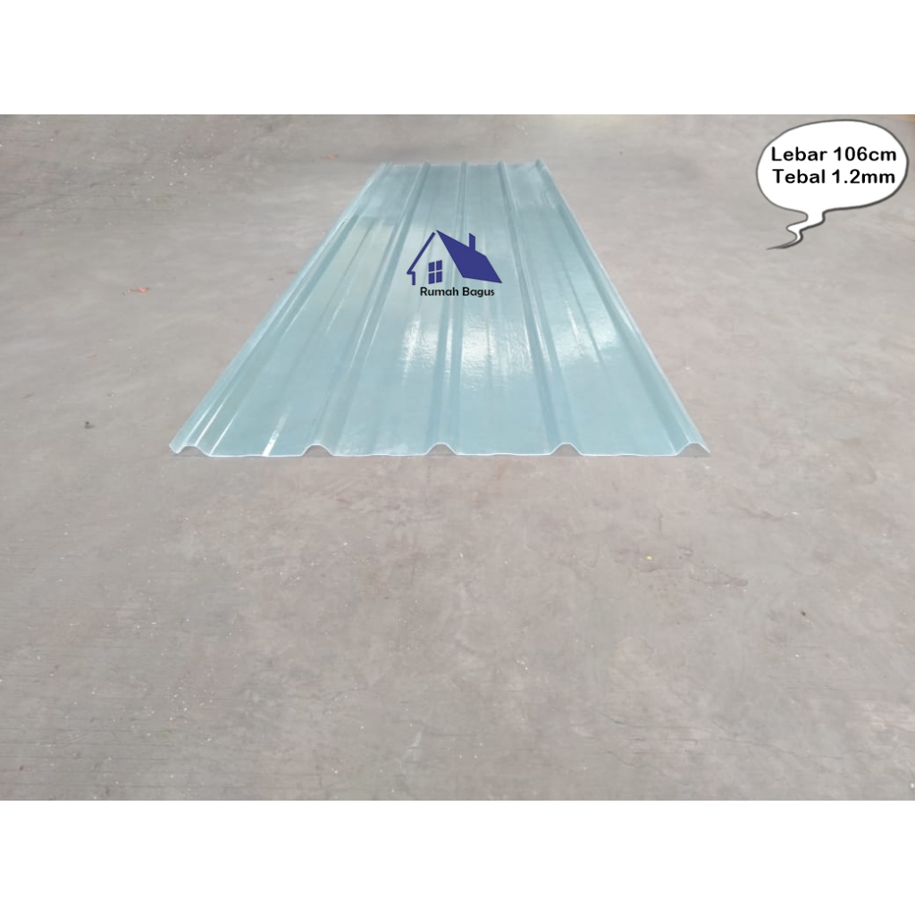 Jual Atap Fiberglass Lebar 100cm Tebal 1.2mm Bening Transparan ...
